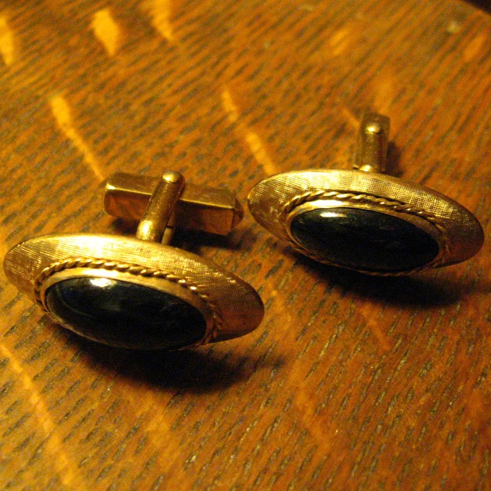 Swank Mid Century Gold Filled 1960's Cufflinks - Gem